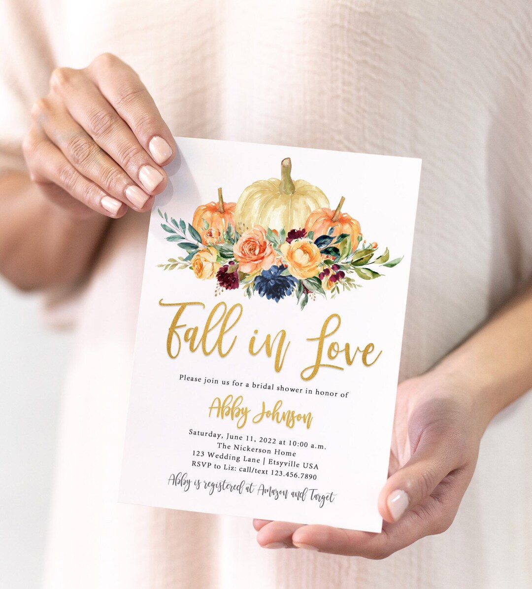 Fall in Love Bridal Shower Invitation Fall in Love Bridal - Etsy