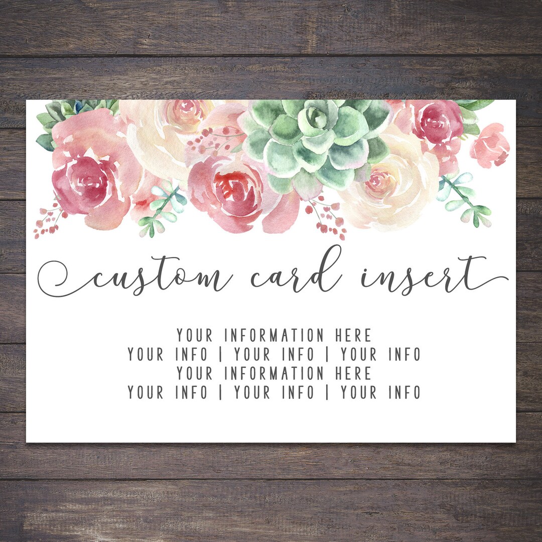 Custom Card Insert Display Shower Insert Display Shower - Etsy