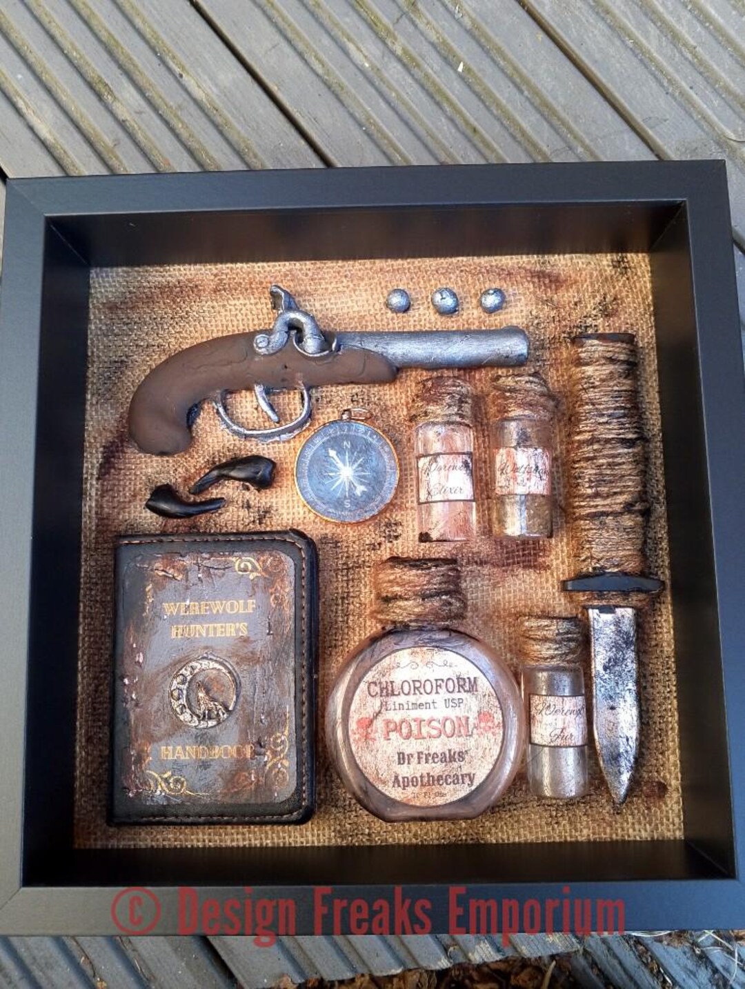 Werewolf Hunter Shadow Box Picture Frame Curiosity - Etsy