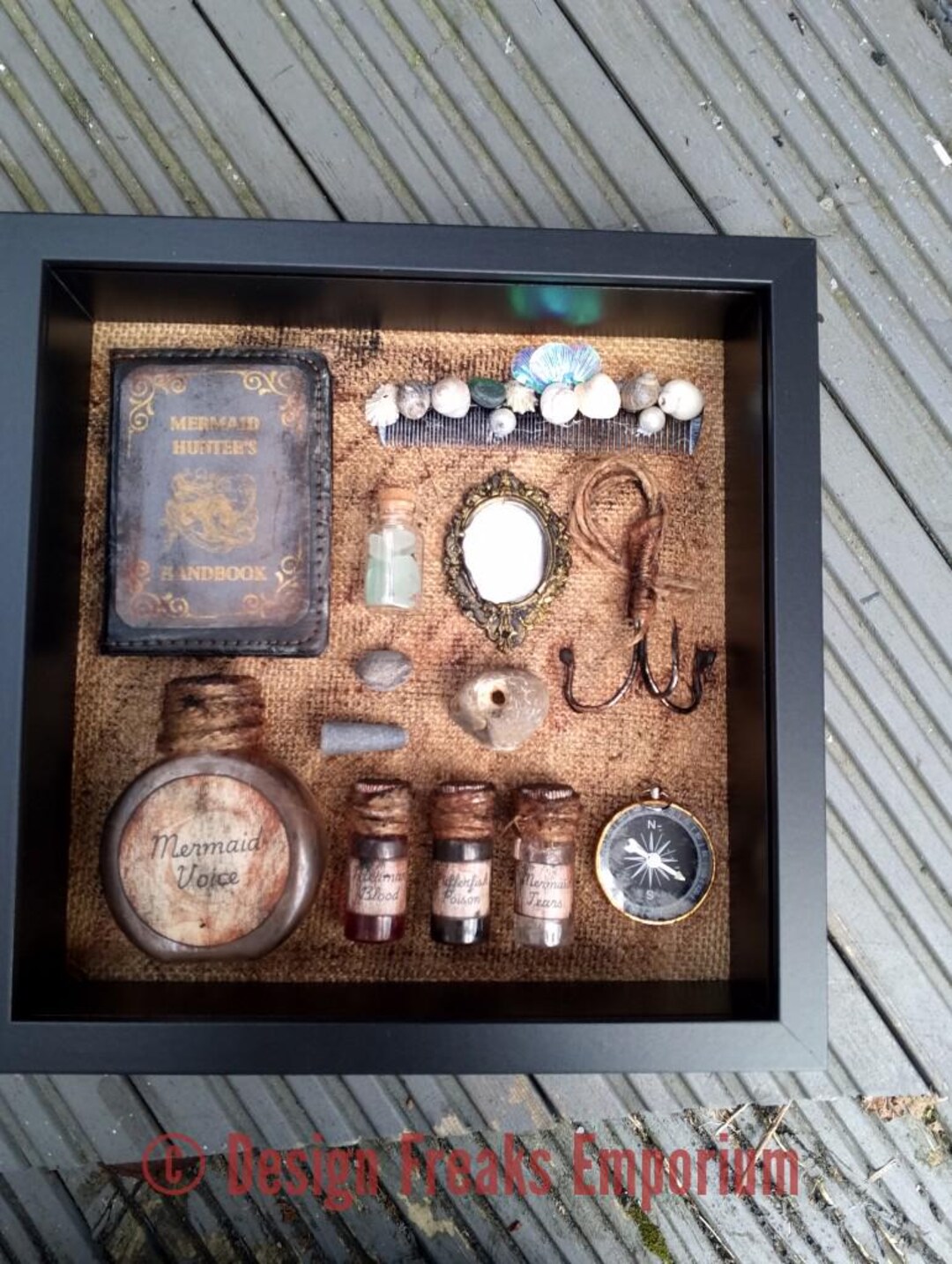 Mermaid Hunter Shadow Box Picture Frame Curiosity - Etsy
