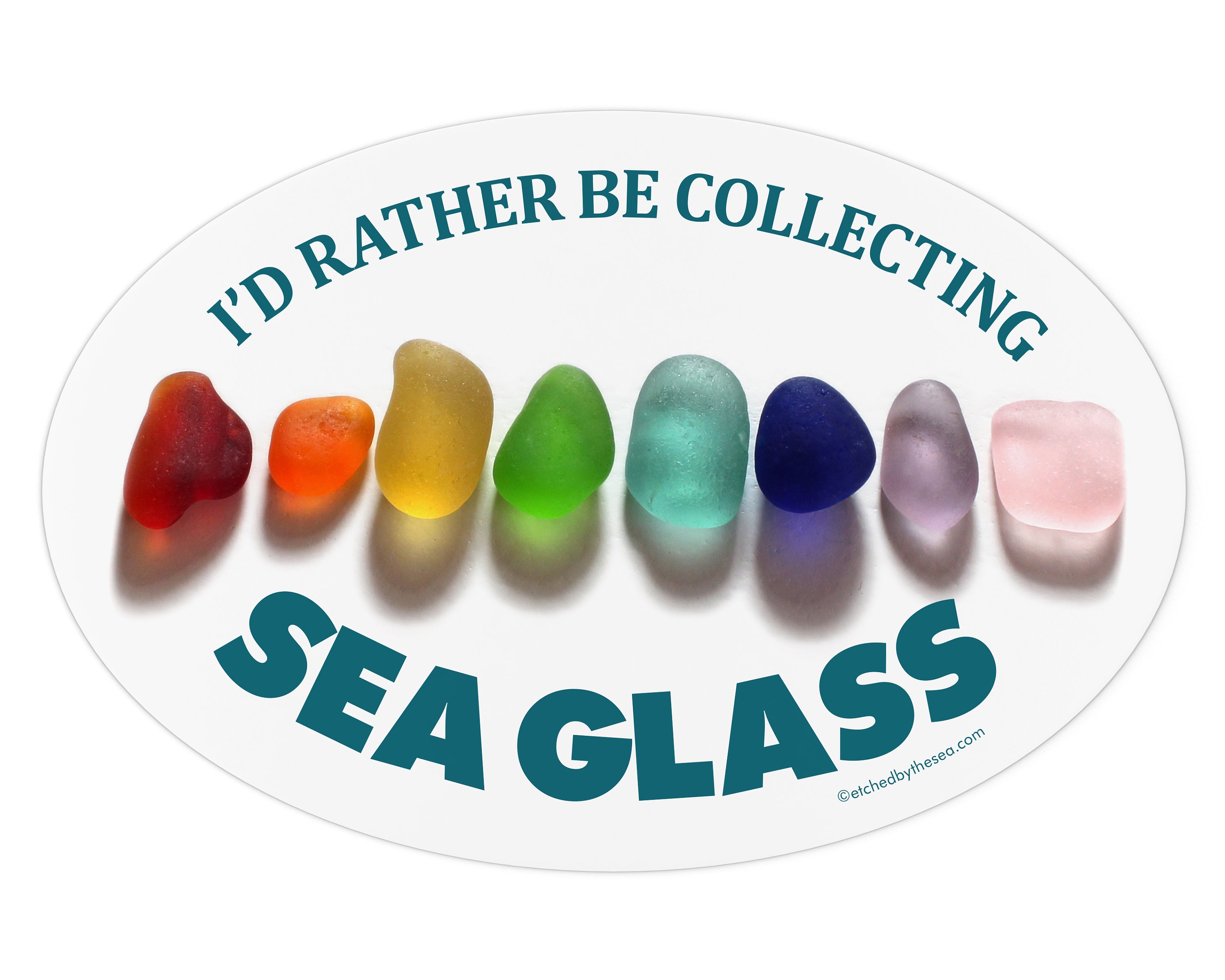 I'd Rather Be Collecting Sea Glass Laptop or Bumper Sticker - Rainbow ...