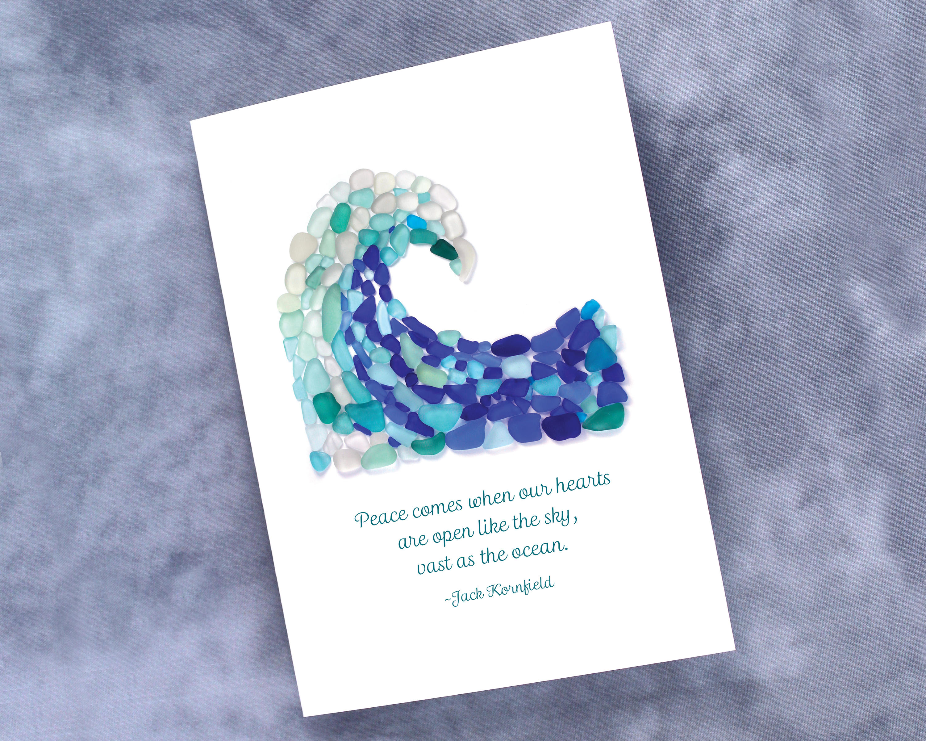 Sea Glass Wave Sympathy Card "peace Comes When Our Hearts Are Open Like ...