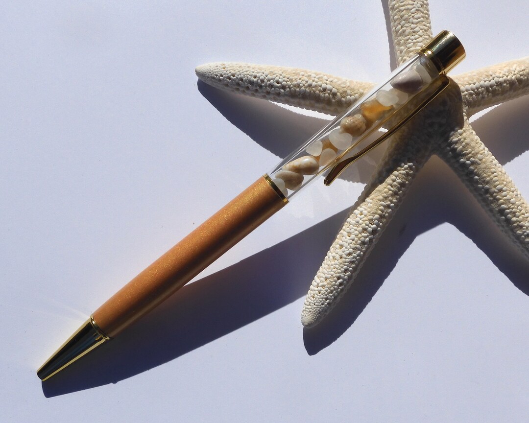 Seashell Ballpoint Pen Creamsicle Orange Pen With Seashells and Beach ...