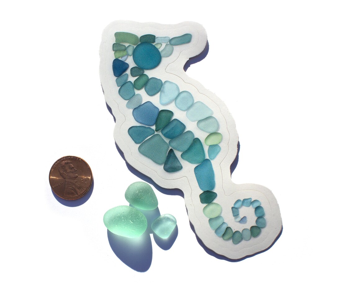Sea Glass Sea Horse Sticker Die-cut Laptop Sticker - Etsy