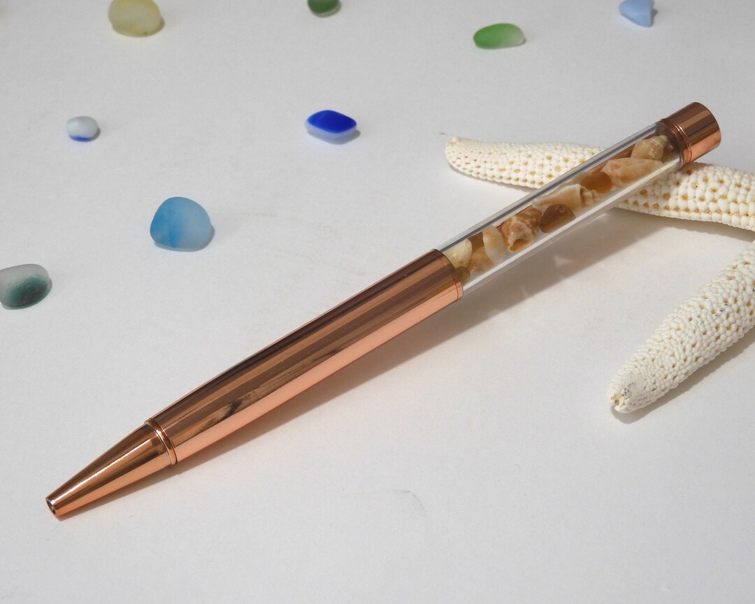 Seashell Ballpoint Pen Rose Gold Pen With Seashells and - Etsy