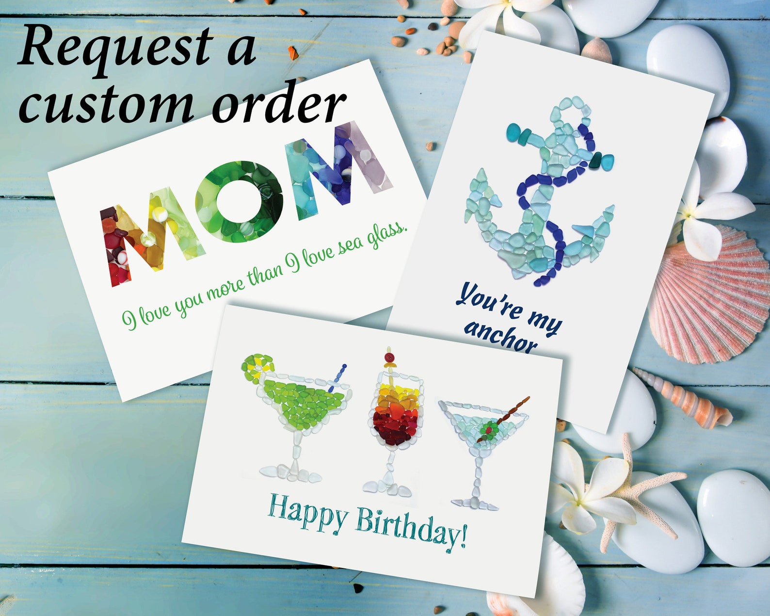 Sea Glass Flagship Card - Etsy