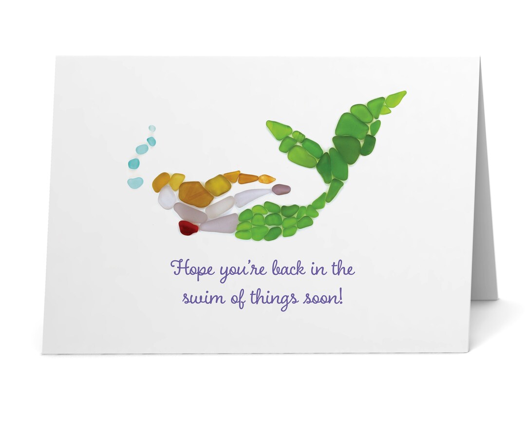 Sea Glass Mermaid "hope You're Back in the Swim of Things Soon!" Get ...