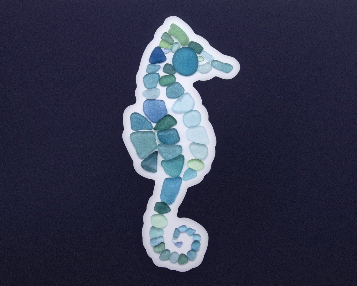 Sea Glass Sea Horse Sticker Die-cut Laptop Sticker | Etsy