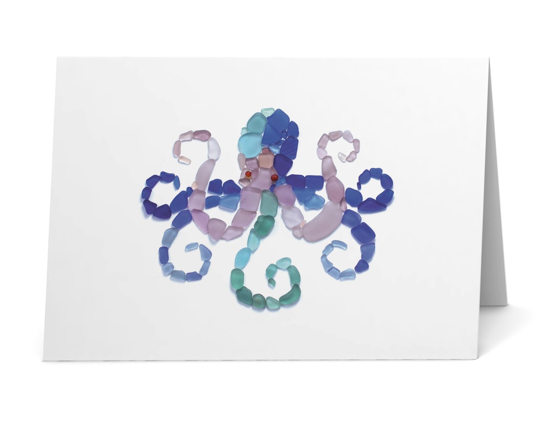 Sea Glass Octopus Card - Etsy