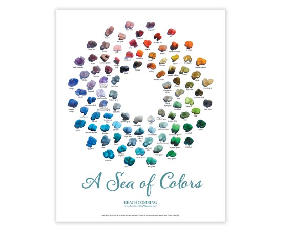 A Sea of Colors Poster Color Chart of Sea and Beach Glass - Etsy