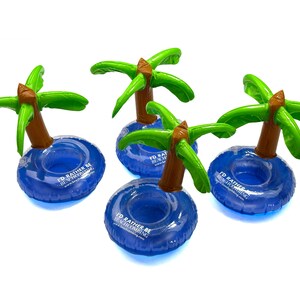 Beachcombing Inflatable Palm Tree Drink Holder Floatie - Single or Set ...