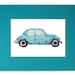 Sea Glass Classic Surfer Car - Seaglass Art Vintage Beetle Matted Print ...