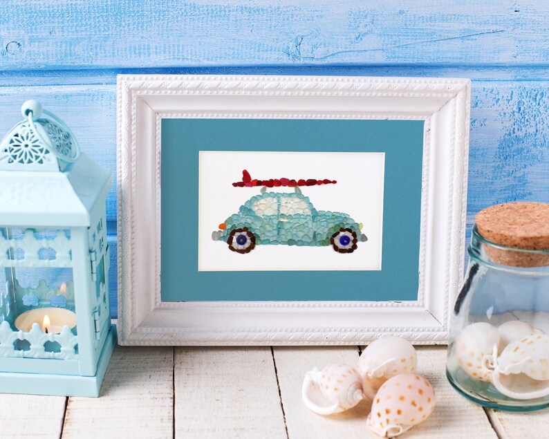 Sea Glass Classic Surfer Car Matted Print - Etsy