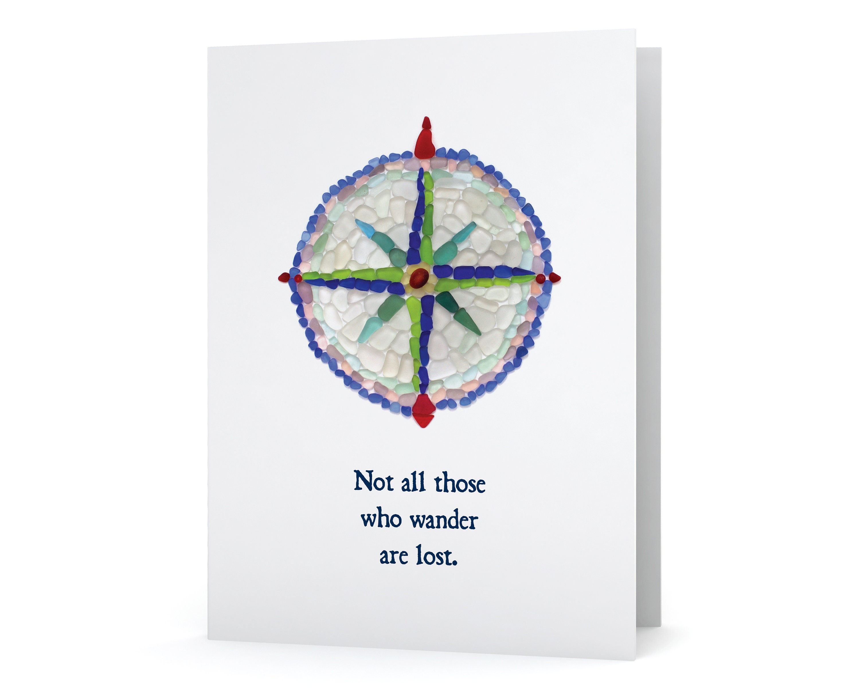 Sea Glass Compass "not All Those Who Wander Are Lost" Card - Seaglass ...