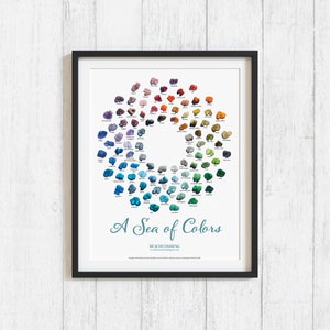 A Sea of Colors Poster - Color Chart of Sea and Beach Glass - Etsy