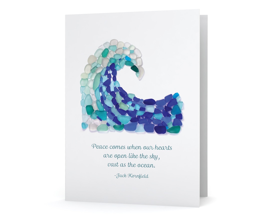 Sea Glass Wave Sympathy Card "peace Comes When Our Hearts Are Open Like ...