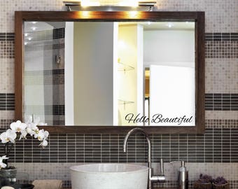 Hello Beautiful Mirror Decal / Hello Beautiful Mirror Sticker - Etsy