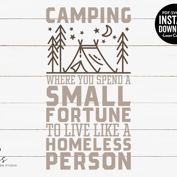 Camping Homeless Person Svg - Etsy
