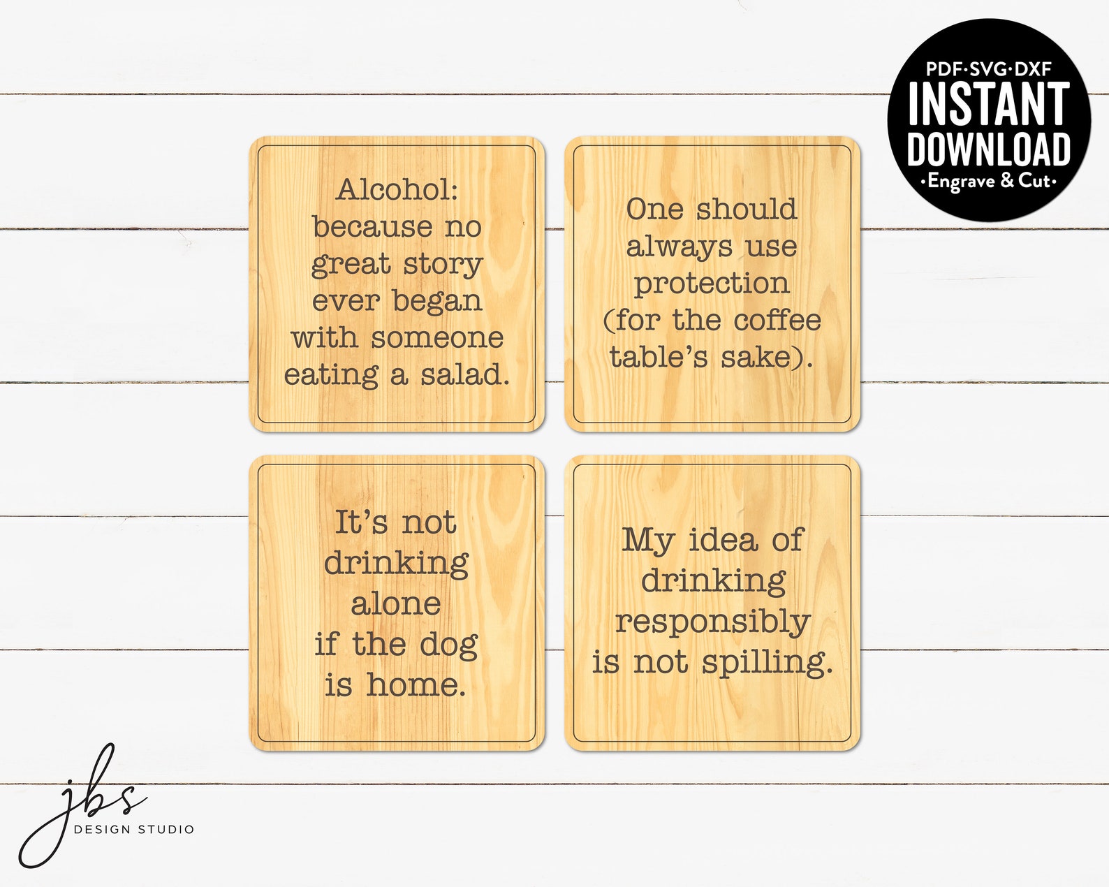 Alcohol Coasters Set 2 Drinking Humor Cut File Laser Cut - Etsy