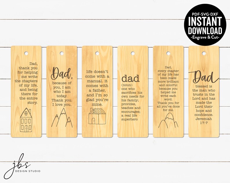 Cut & Engrave Dad Bookmarks Bundle Cut Files Laser Cut Files - Etsy ...
