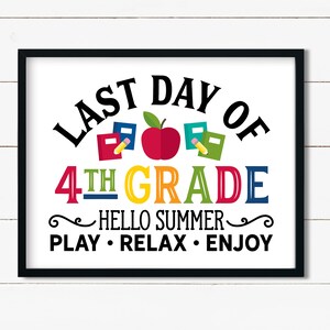 Back to School First and Last Day of Fourth Grade Photo Props - Etsy