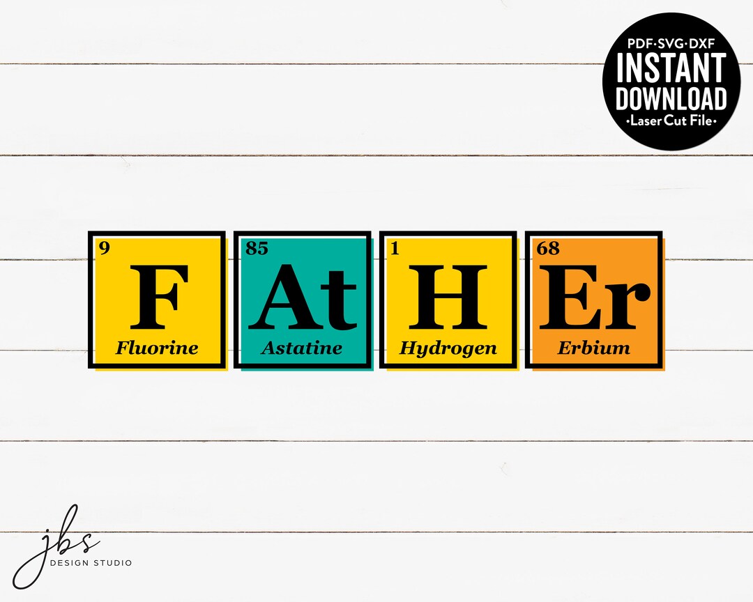 Father Periodic Table of Elements Cut/laser/sublimation/screen Print ...