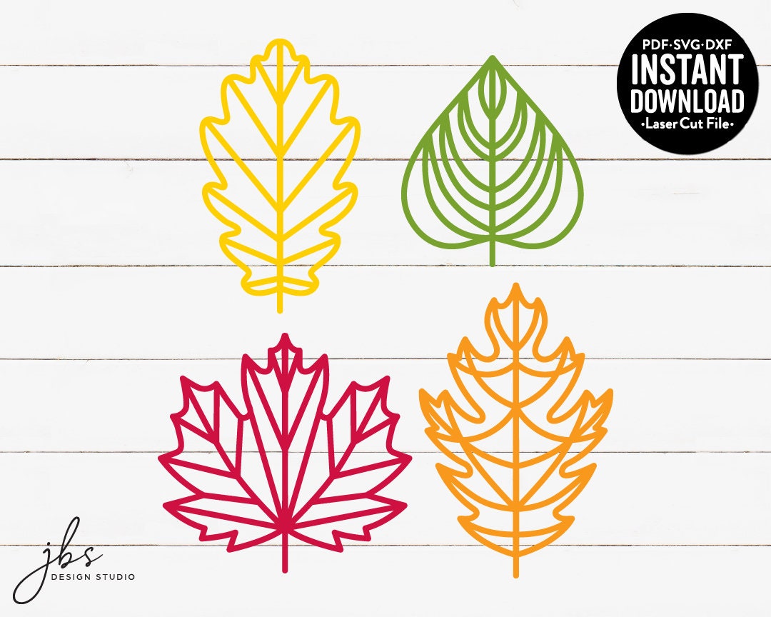 Fall Leaves Cut File, Laser Cut File, Instant Download, SVG/DXF/PDF - Etsy