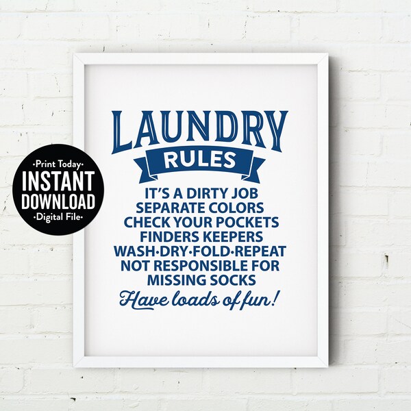 Laundry Rules - Etsy