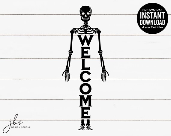 Welcome Skeleton Halloween Cut File Laser Cut File Instant - Etsy