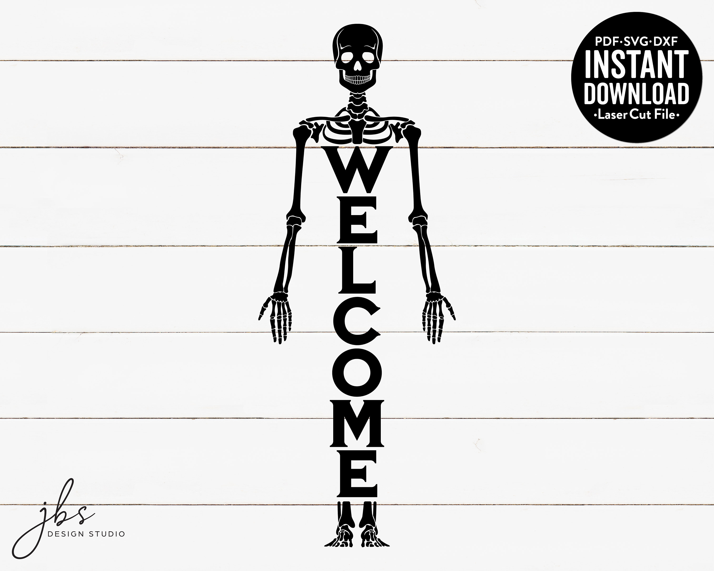 Welcome Skeleton Halloween Cut File Laser Cut File Instant - Etsy