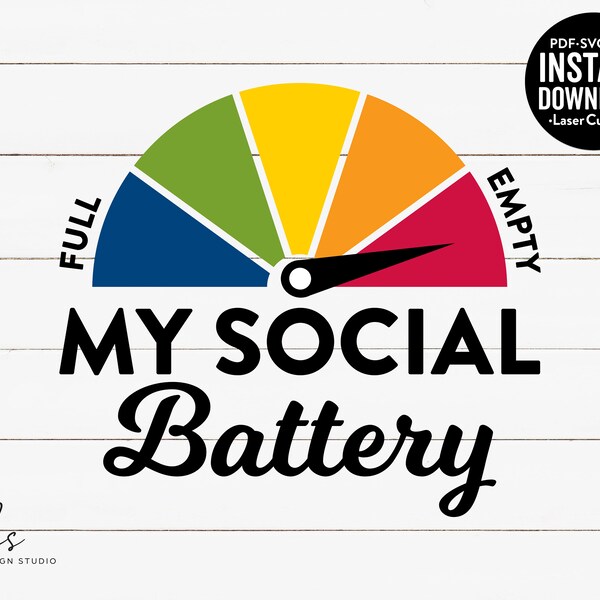 My Social Battery Svg - Etsy