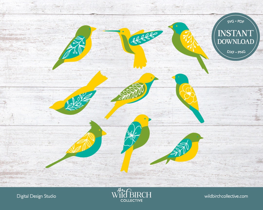 Engraved Layered Bird Designs Bundle Cut/laser/sublimation/screen Print ...