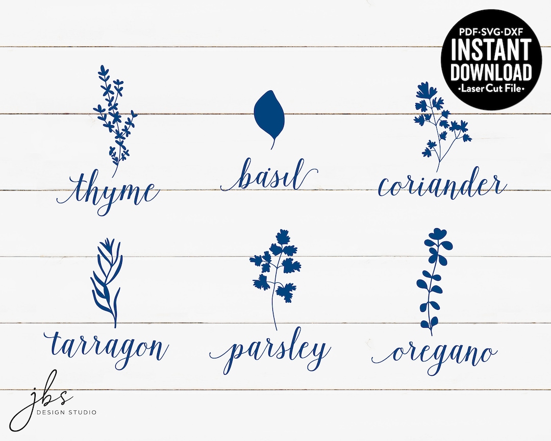 Herbs 1 Cut File Bundle, Cut/laser/sublimation/screen Print Instant ...