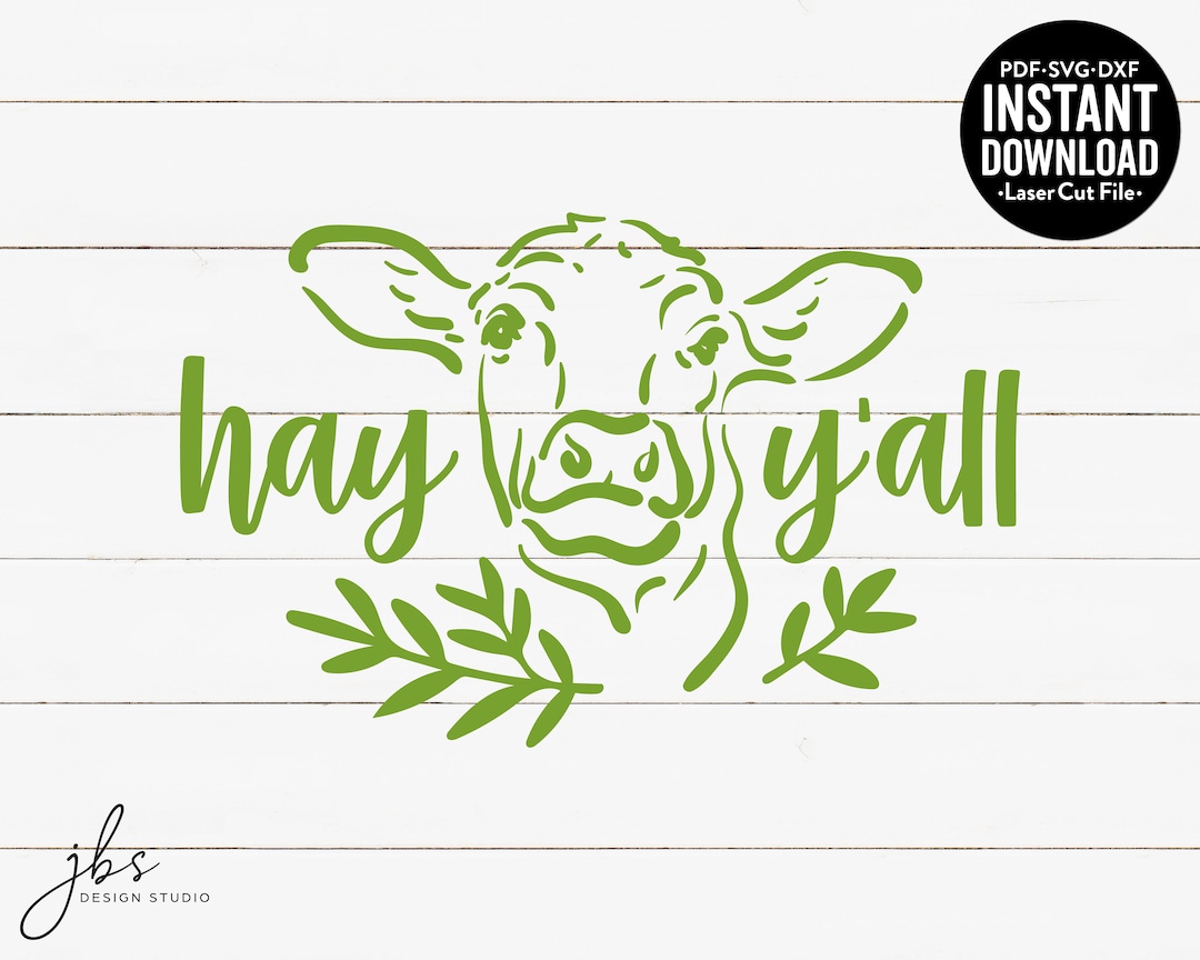 Hey Y'all Cow Cut File Laser Cut File Instant Download - Etsy