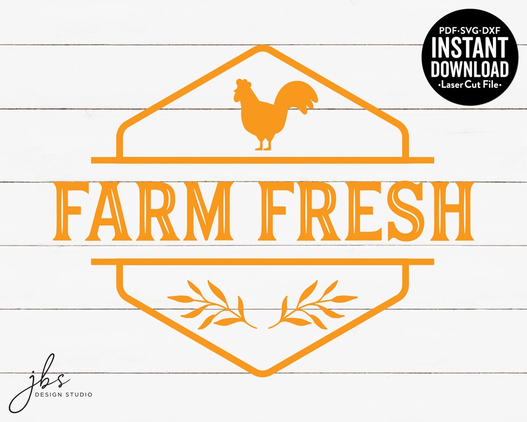 Farm Fresh Rooster Cut File Laser Cut File Instant Download - Etsy