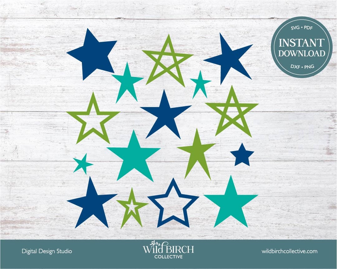 Stars Bundle Cut/laser/sublimation/screen Print Instant Download, SVG ...