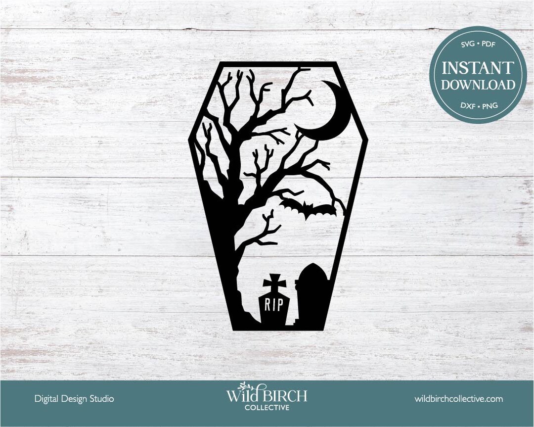 Graveyard Coffin Cut/laser/sublimation/screen Print Instant Download ...