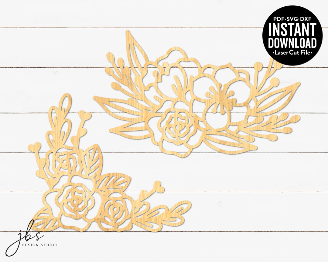 Floral Swag Set 1 Cut File, Laser Cut Files, Instant Download, SVG/PDF ...