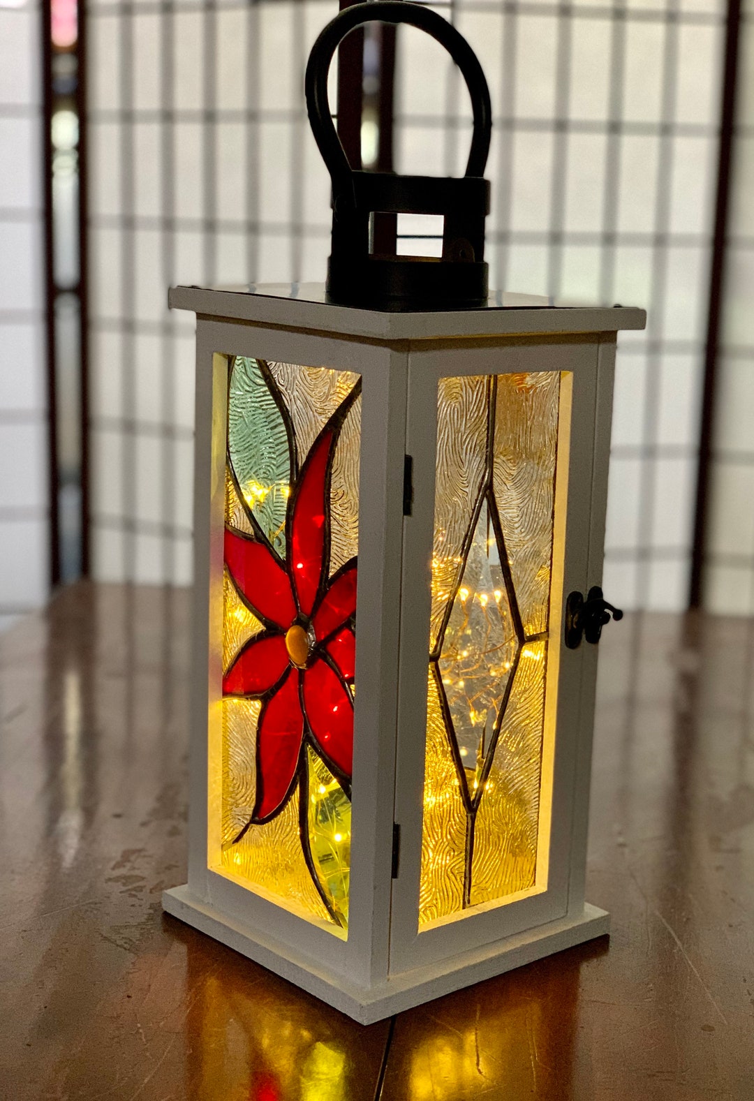 Stained Glass Christmas Lantern - Etsy