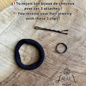 Bijoux de cheveux en macramé avec pierres et 3 attaches amovibles Ateba ...