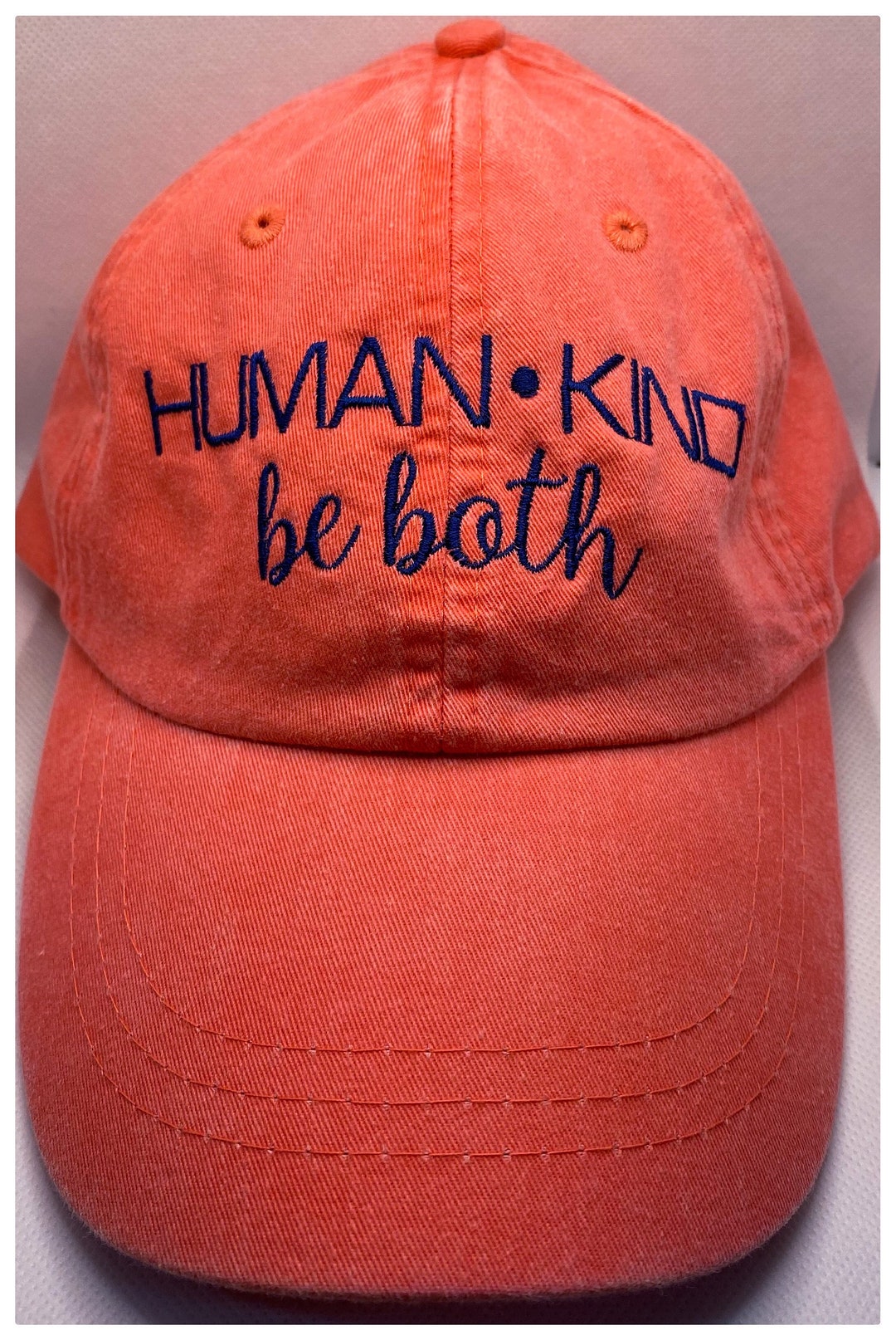 Human Kind Embroidered Baseball Cap/hat - Etsy