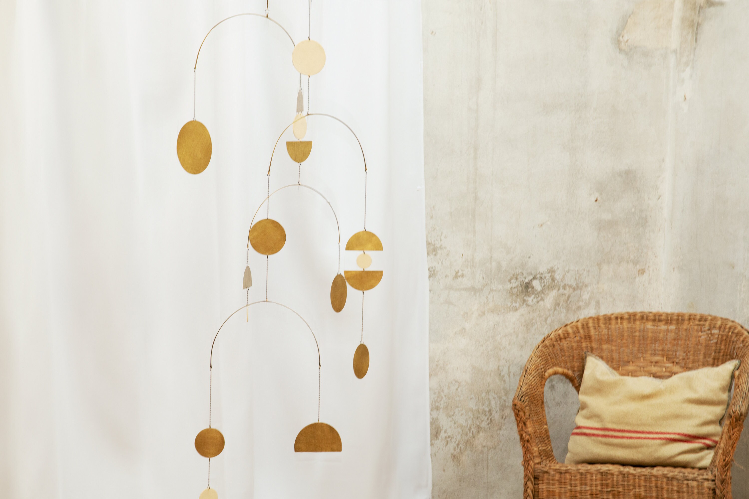 Large Kinetic Mobile Art Hanging Brass Sculpture Geometrical - Etsy