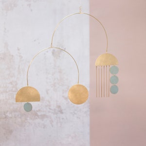 Handmade Decorative Kinetic Brass Mobile 1920 in Cream, Modern Mobile ...
