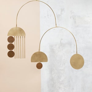 Handmade Decorative Kinetic Brass Mobile 1920 in Cream, Modern Mobile ...
