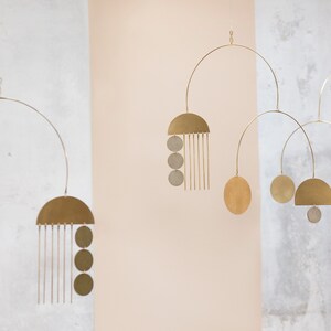 Handmade Decorative Kinetic Brass Mobile 1920 in Cream, Modern Mobile ...
