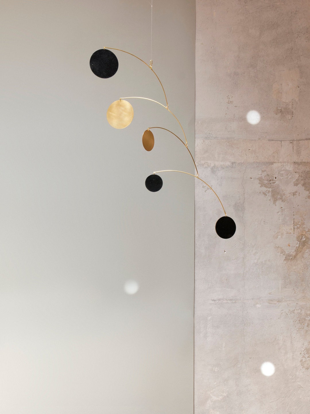 Circle Mobile Art Handmade With Brass and Recycled Paper- Art for Home ...