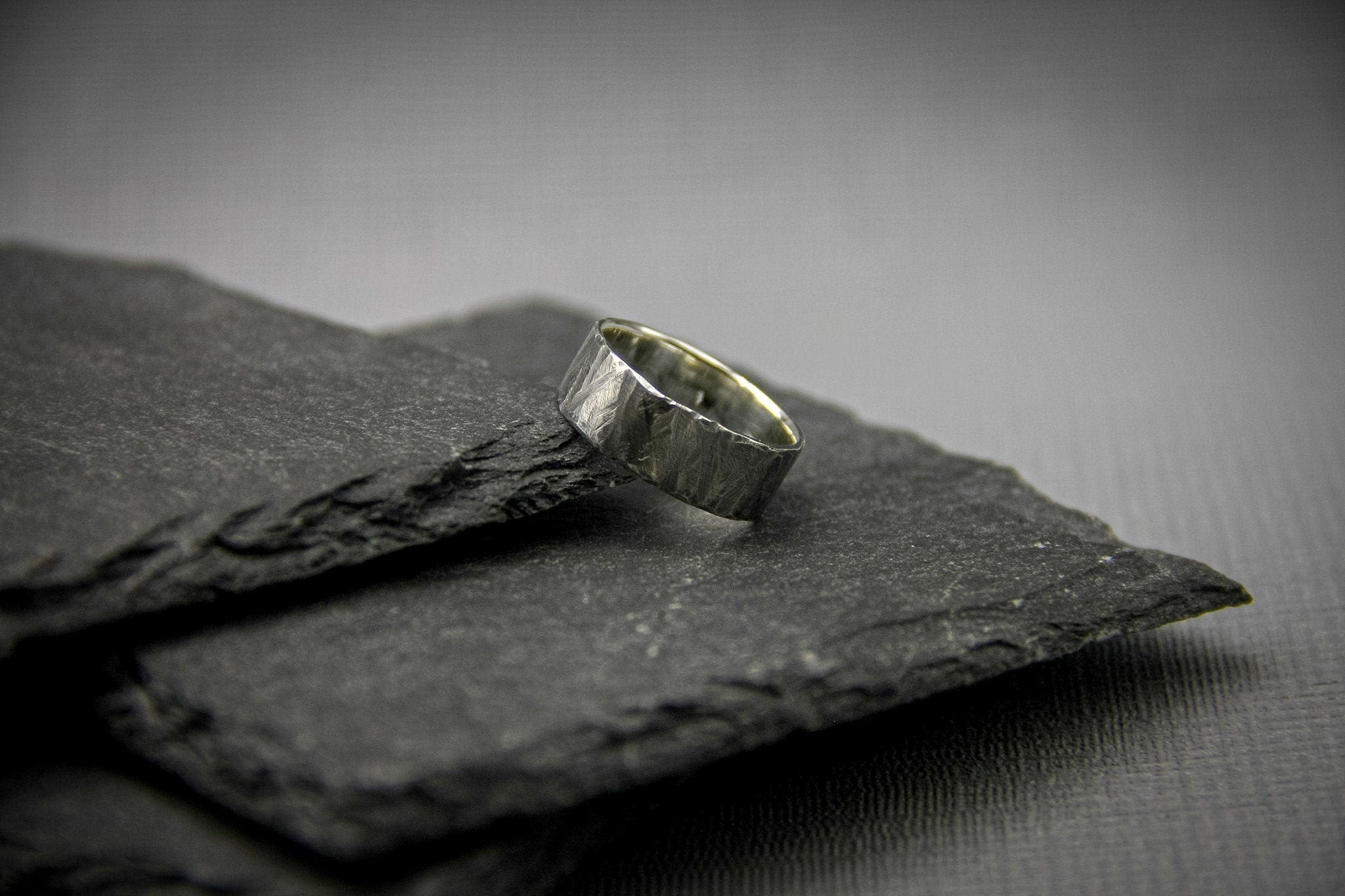 Scratched Silver Ring, Men Ring, Distressed Band - Etsy