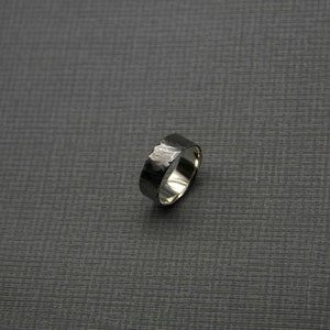 Scratched Silver Ring, Men Ring, Distressed Band - Etsy