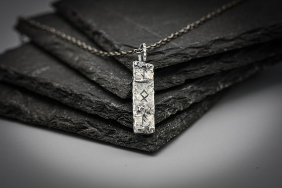 Viking Rune Necklace Silver Personalized Pendant Norse - Etsy