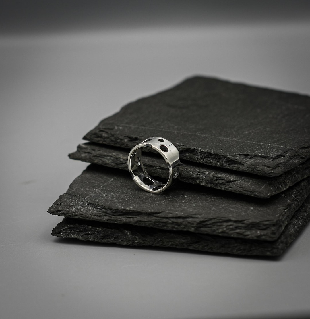 Silver Cheese Ring, Holes Band - Etsy